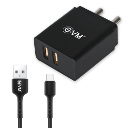 DUAL USB CHARGER WITH TYPE-C CABLE